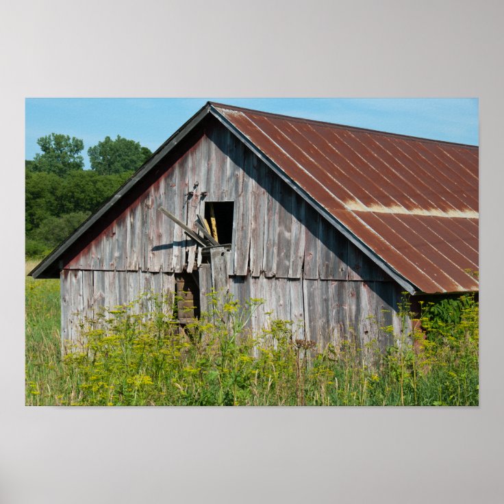 Old Broken Barn Poster | Zazzle