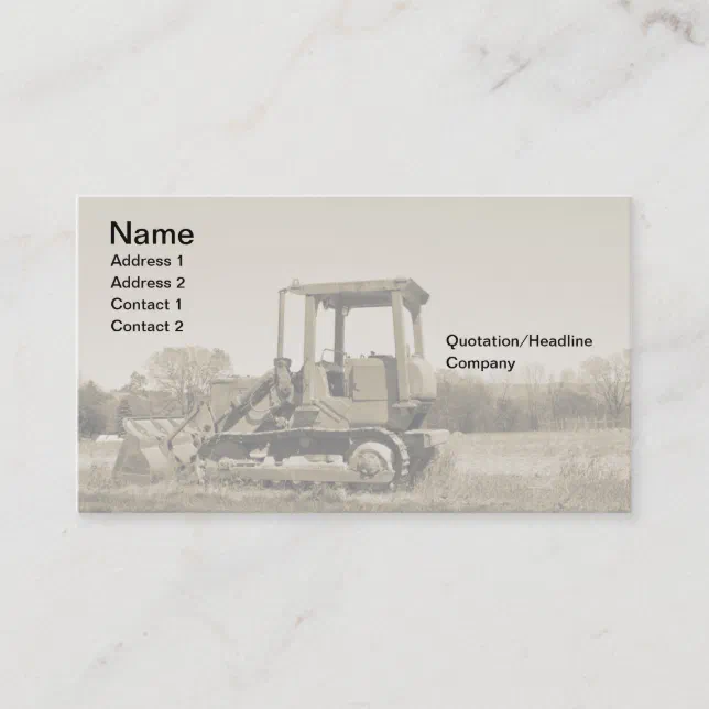 old bulldozer business card | Zazzle