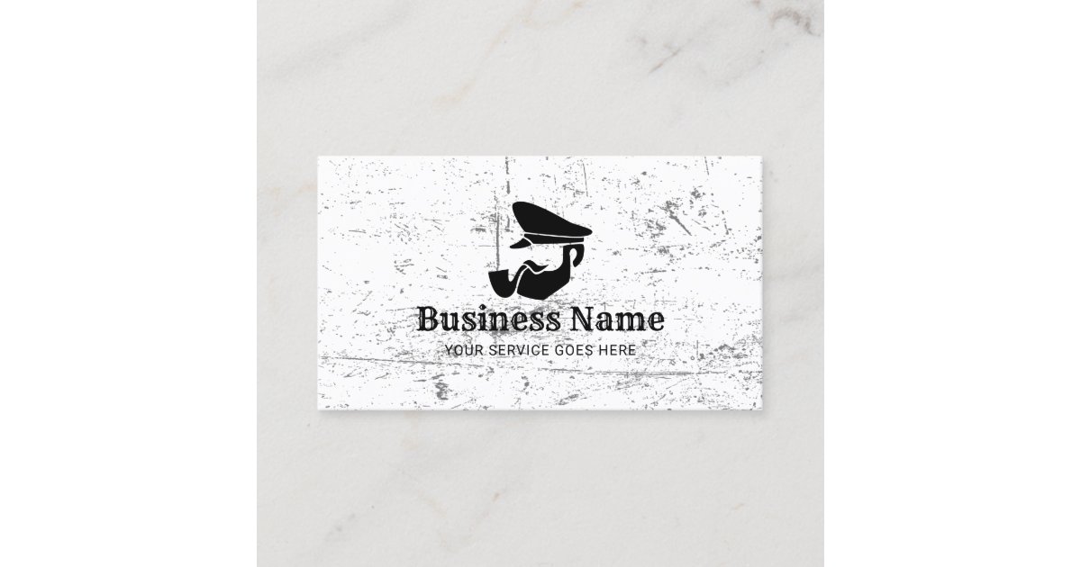 Old Captain Logo Vintage Grunge Business Card | Zazzle