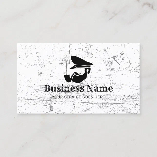 Old Captain Logo Vintage Grunge Business Card | Zazzle