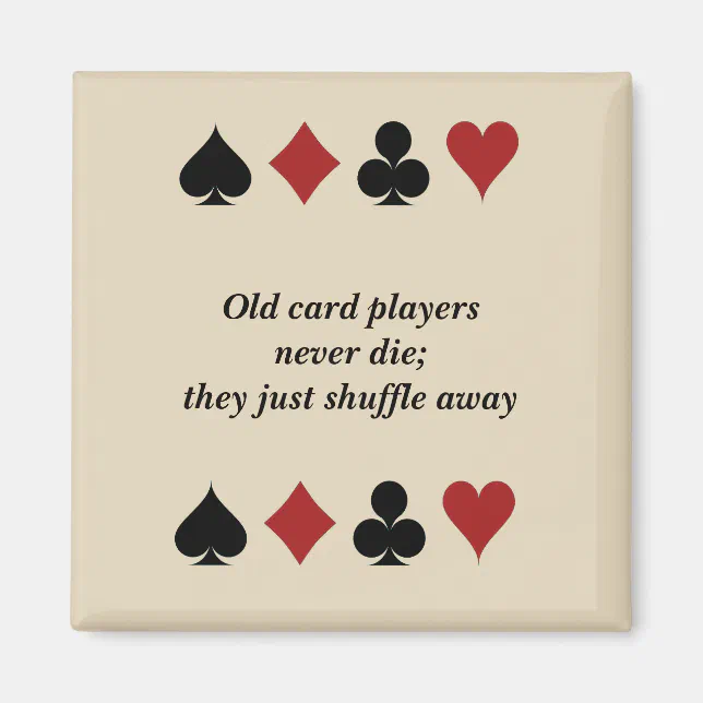 Old Card Players, with Symbols of Playing Cards Magnet | Zazzle