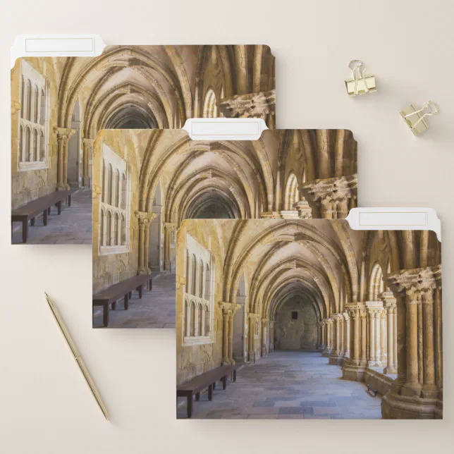 Old Cathedral Cloister Hallway File Folder | Zazzle