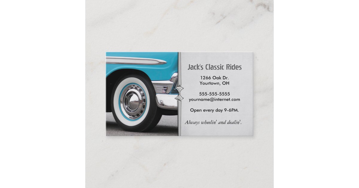 Old Classic Car Business Card | Zazzle