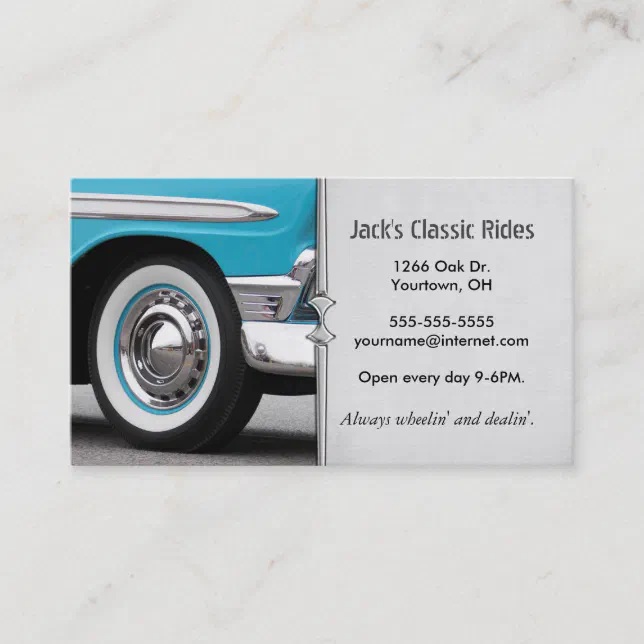 Old Classic Car Business Card | Zazzle
