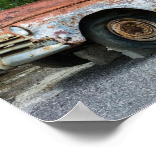 Old classic - rusty vintage car poster | Zazzle