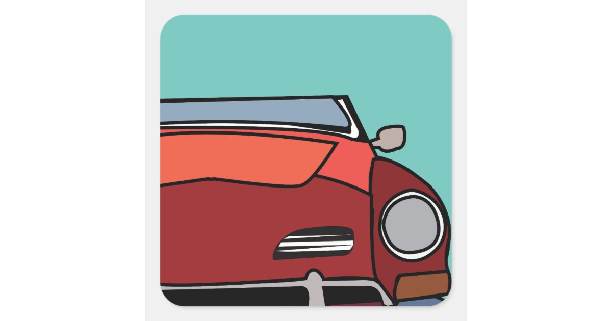 Old Classic Vintage Car Square Sticker | Zazzle