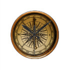 Vintage Compass Rose Wall Clock | Zazzle.com