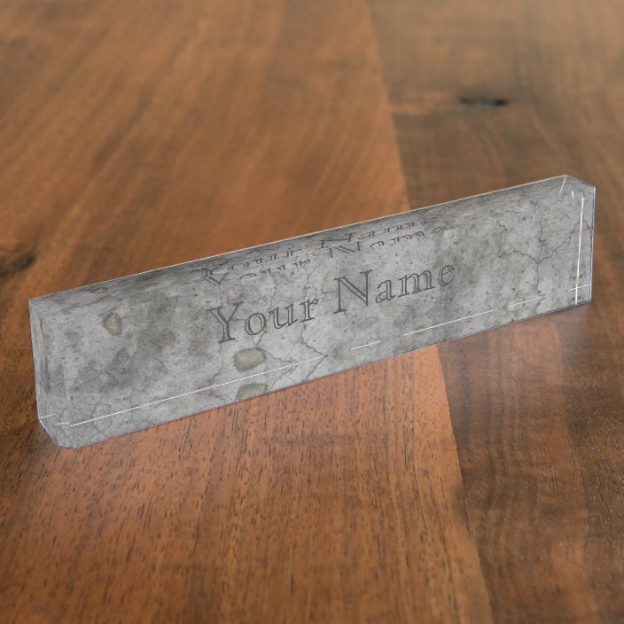 Old Concrete Desk Name Plate | Zazzle