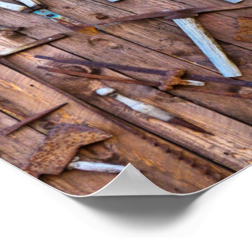 Old construction tools poster | Zazzle