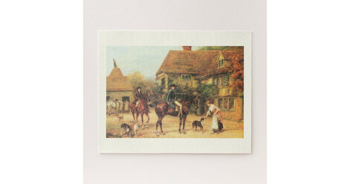 Old country scene jigsaw puzzle | Zazzle.com