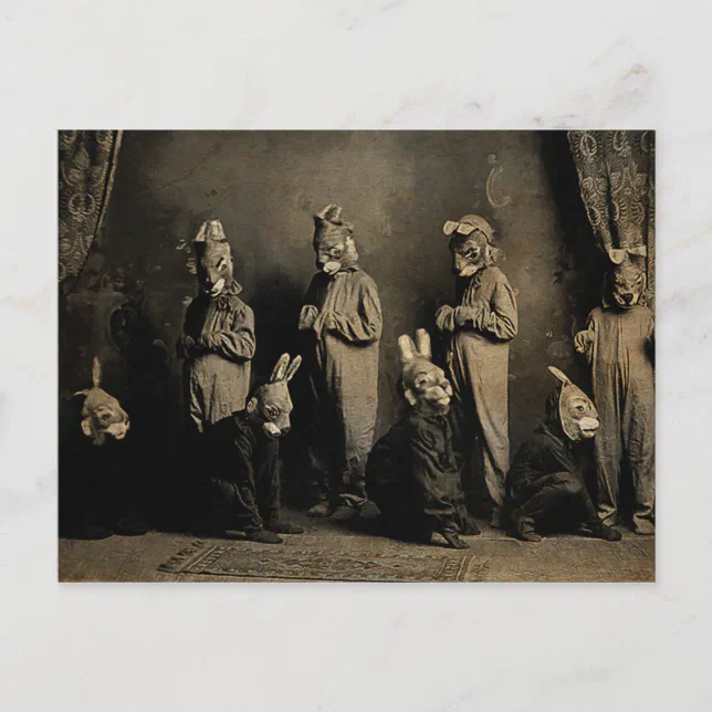 Old Creepy Easter Bunny Postcard | Zazzle
