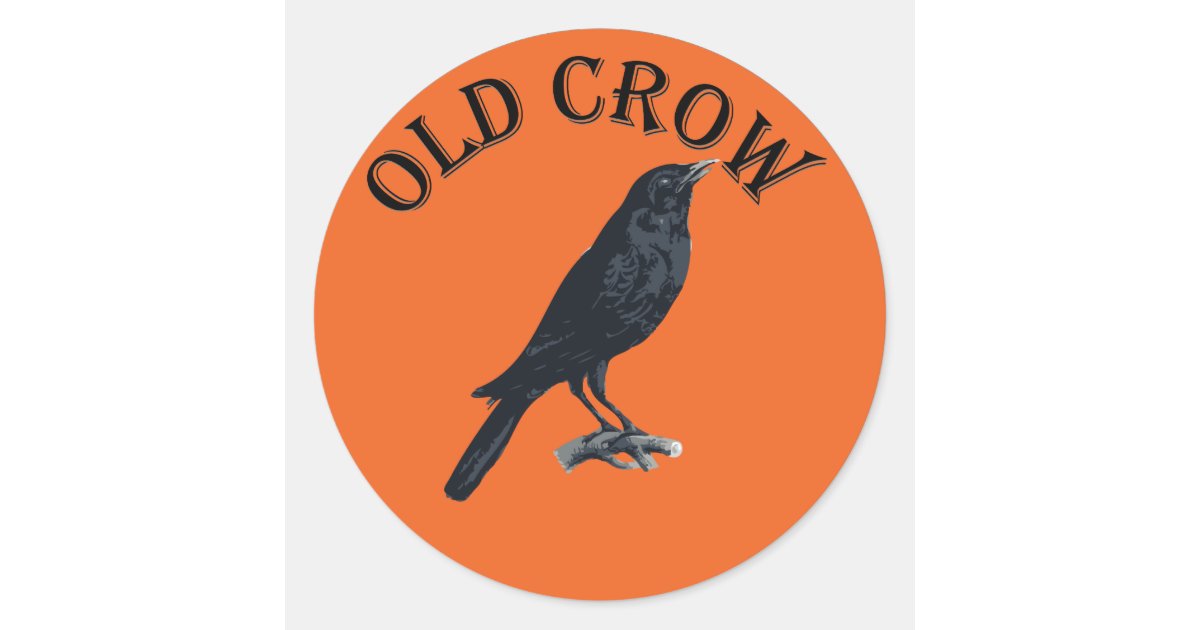 old crow classic round sticker | Zazzle