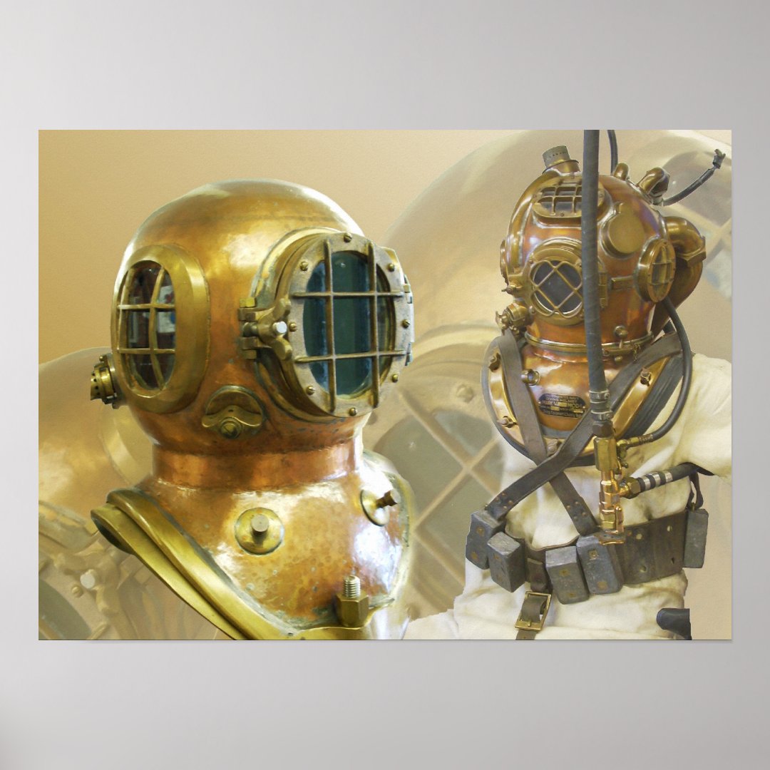 Old Diving Equipment, History of Diving Museum, FL Poster | Zazzle