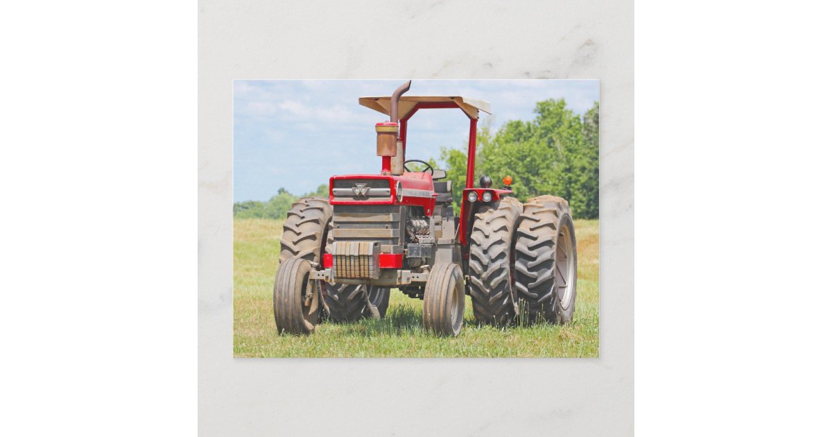 Old Dual Wheel Tractor With A Canopy Postcard | Zazzle