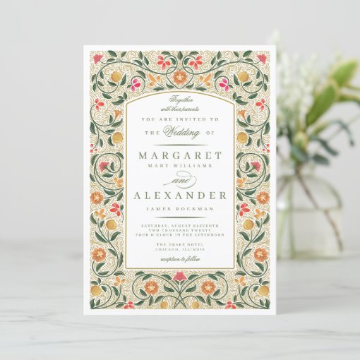 Old English Border Wedding Invitation | Zazzle