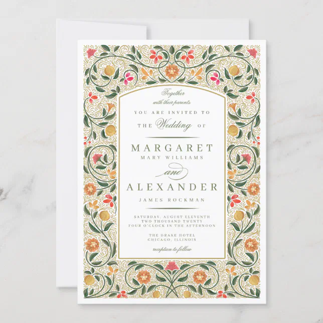 Old English Border Wedding Invitation | Zazzle