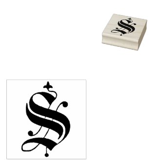 Old English Monogram Vintage Letter S Rubber Stamp | Zazzle