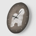 Old English Sheepdog Silhouette Rustic Style Large Clock | Zazzle
