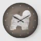Old English Sheepdog Silhouette Rustic Style Large Clock | Zazzle