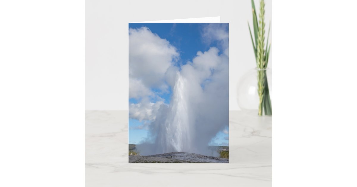 Old Faithful Geyser Folded Greeting Card | Zazzle