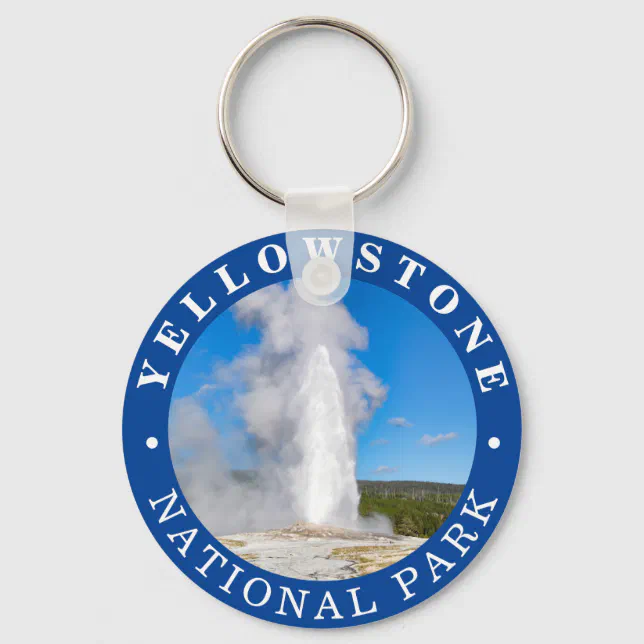 Old Faithful Yellowstone National Park Keychain | Zazzle