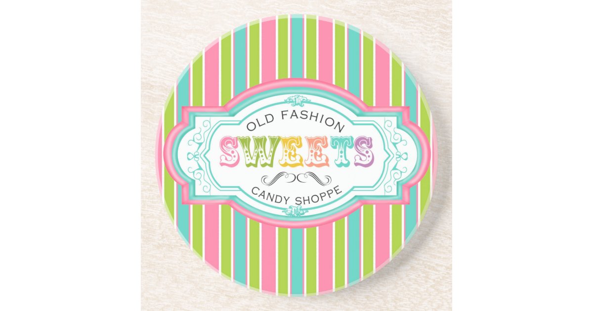 Old fashion Candy Sign Coasters | Zazzle