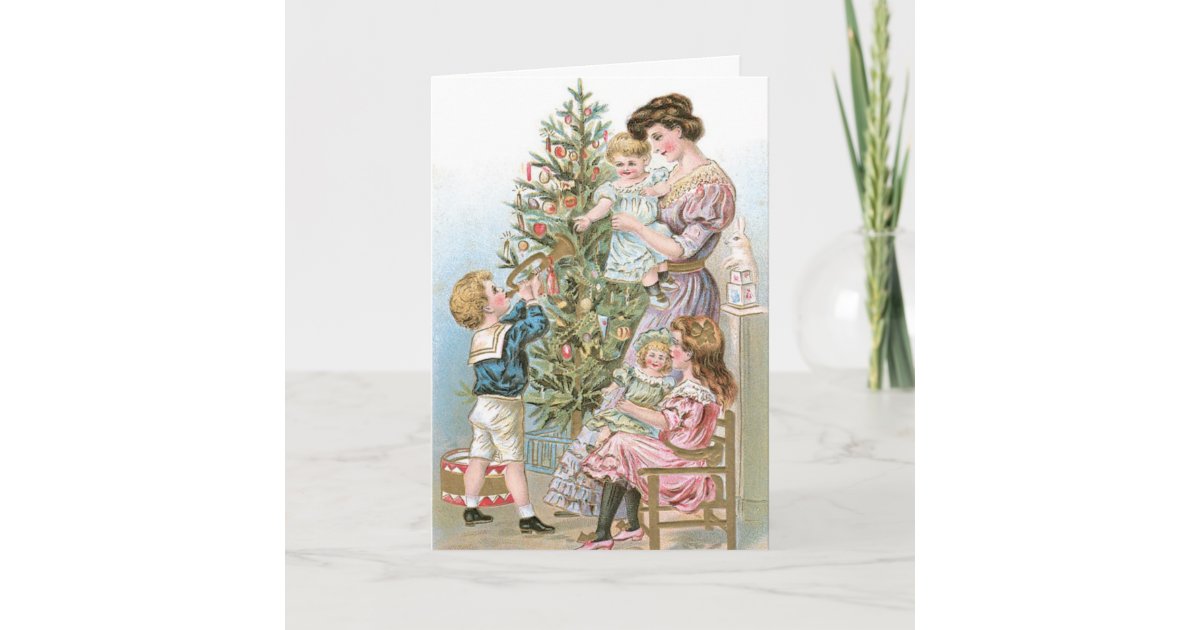 Old Fashion Christmas Tree Card | Zazzle