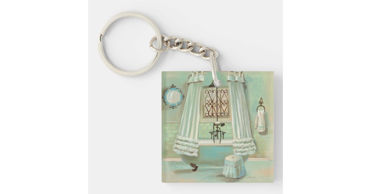 Old Fashioned Bathroom Keychain | Zazzle