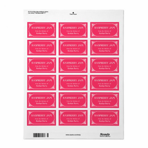 Old Fashioned Border Raspberry Jam Jar Label | Zazzle
