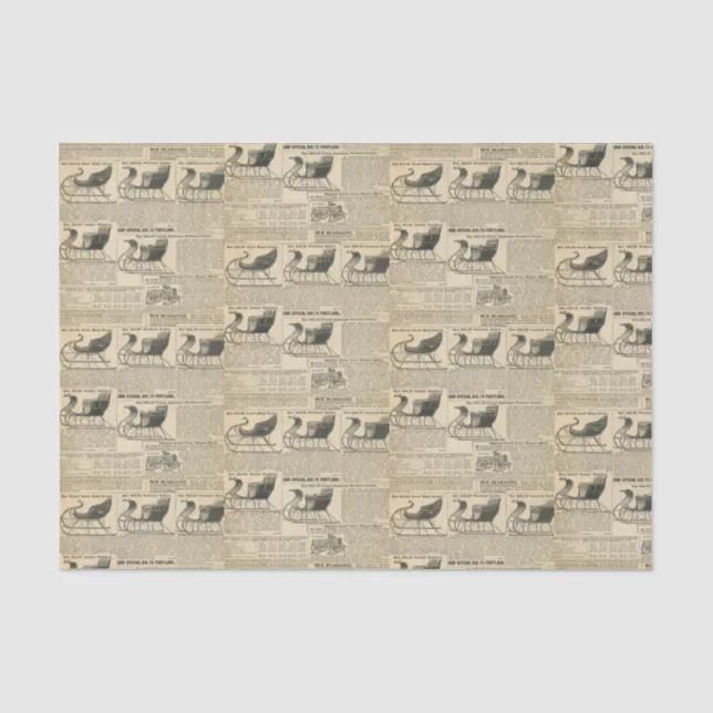 Old Fashioned Catalog Christmas Sleds Tissue Paper | Zazzle