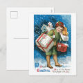 Old-fashioned Christmas, Lady Holiday Postcard | Zazzle