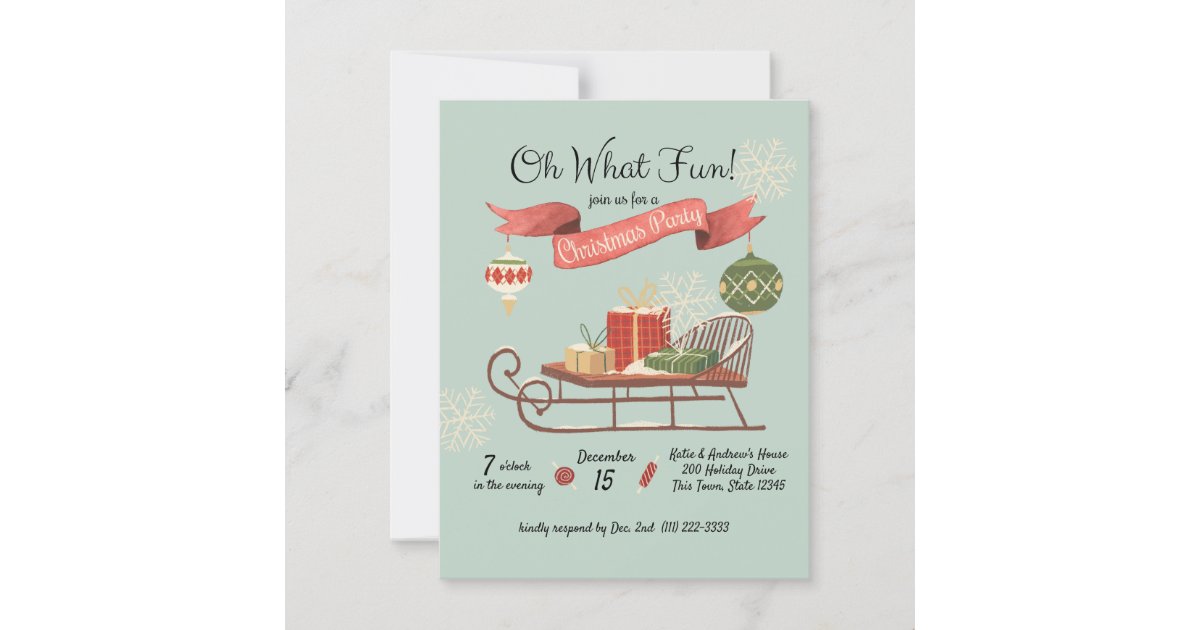 Old Fashioned Christmas Sled Invitation | Zazzle
