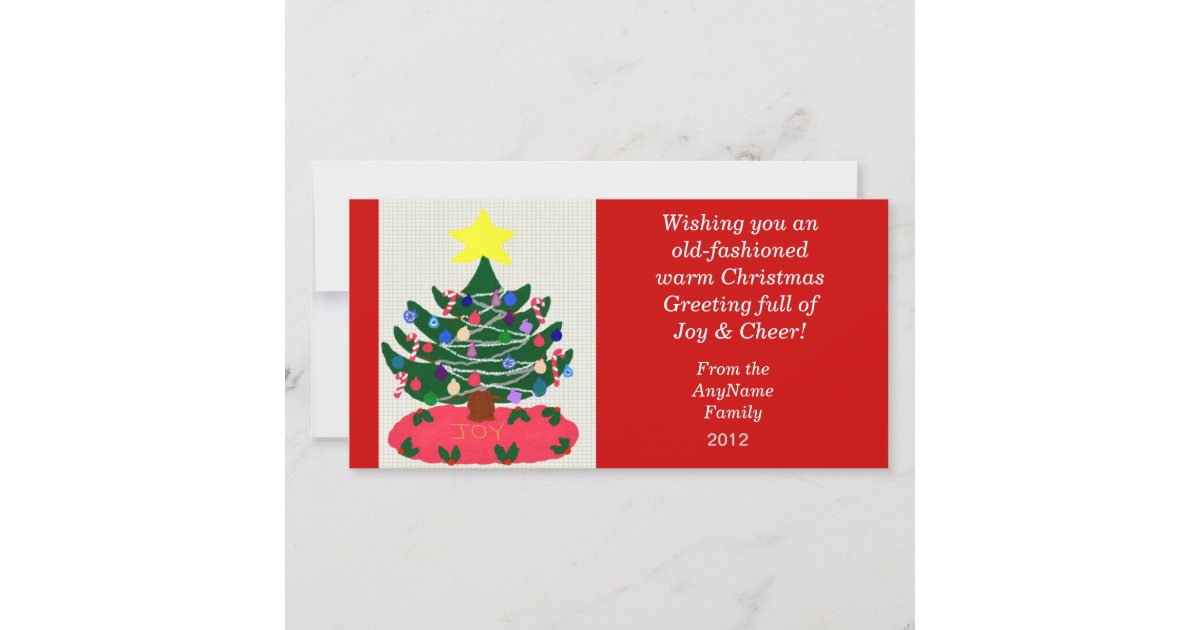 Old-fashioned Christmas Tree Photo Card | Zazzle
