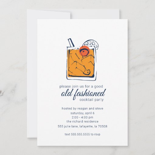Old Fashioned Cocktail Party Invitations | Zazzle