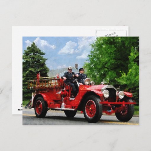 Old Fashioned Fire Truck Postcard | Zazzle