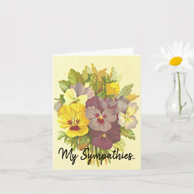 Old Fashioned, Floral, Funeral Condolences Card | Zazzle