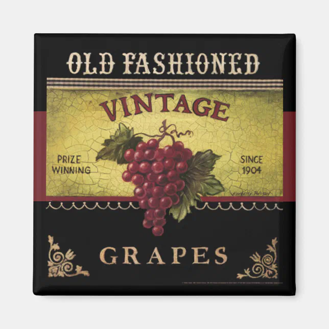Old Fashioned Grapes Vintage Magnet | Zazzle