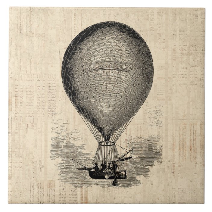 Old Fashioned Hot Air Balloon Ceramic Tile | Zazzle.com