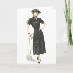 Old Fashioned Lady Greeting Cards | Zazzle