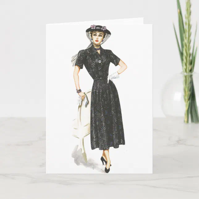 Old Fashioned Lady Greeting Cards | Zazzle