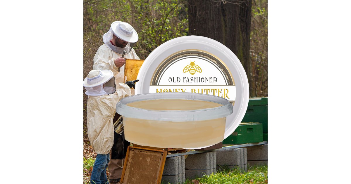 Old Fashioned Retro Honey Butter with Bee Classic Round Sticker | Zazzle