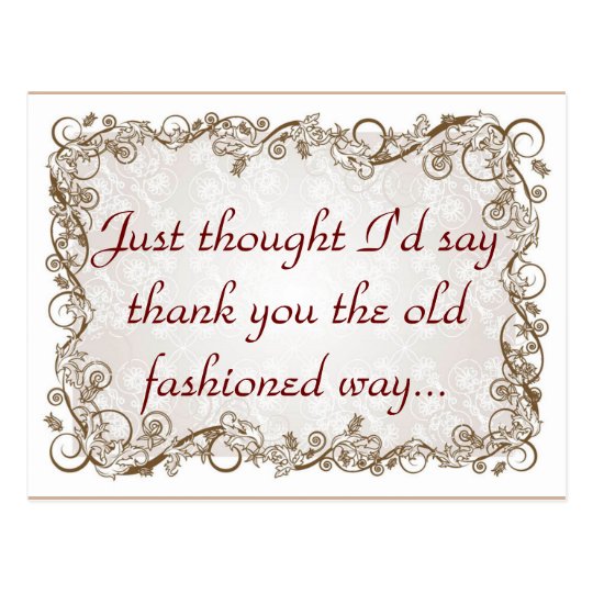 Old fashioned thank you postcard | Zazzle.com