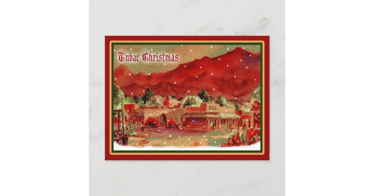 Old Fashioned Tubac Christmas Postcard | Zazzle
