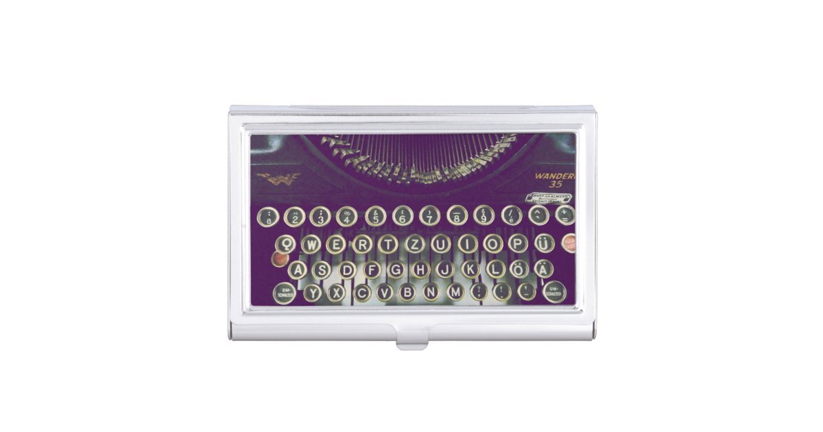 old fashioned typewriter case for business cards | Zazzle