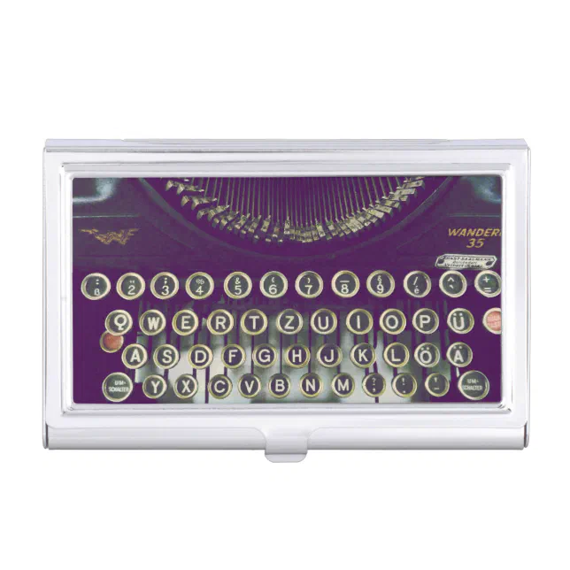 old fashioned typewriter case for business cards | Zazzle