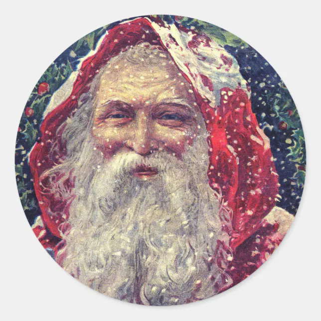 Old-fashioned Victorian Saint Nicholas Classic Round Sticker | Zazzle