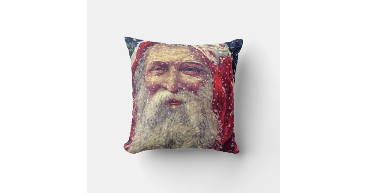 Old-fashioned Victorian Saint Nicholas Throw Pillow | Zazzle