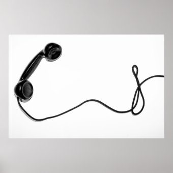 OLD FASHIONED VINTAGE BLACK TELEPHONE POSTER | Zazzle
