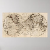 Old Fashioned World Map (1795) Poster | Zazzle