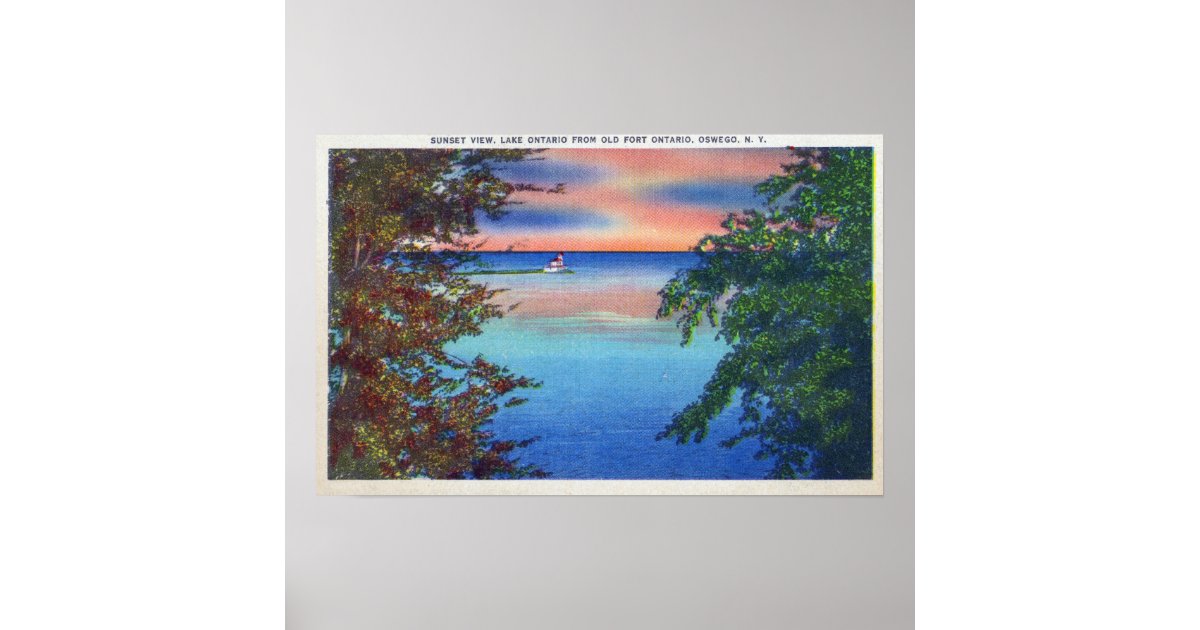 Old Fort Ontario Sunset View of Lake Ontario Poster | Zazzle